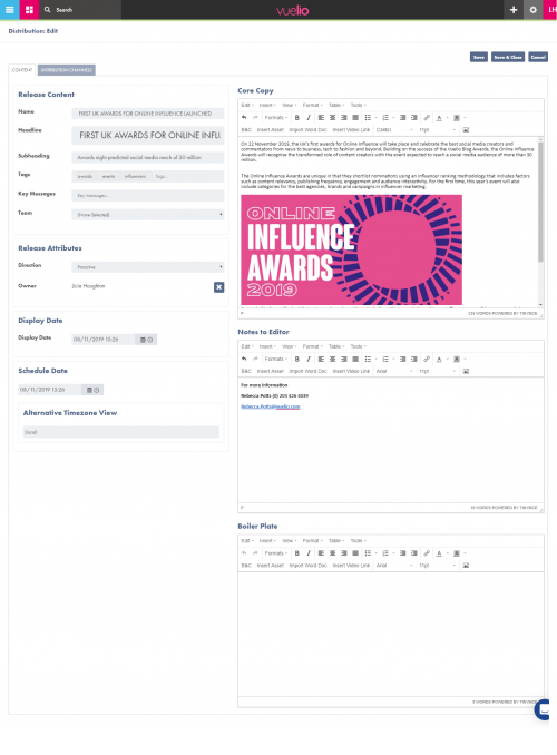 News Distribution | Press Release Distribution UK | Vuelio