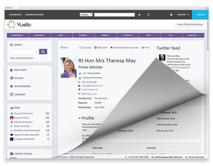 Public Affairs Features | Political Monitoring & Contacts Database | Vuelio